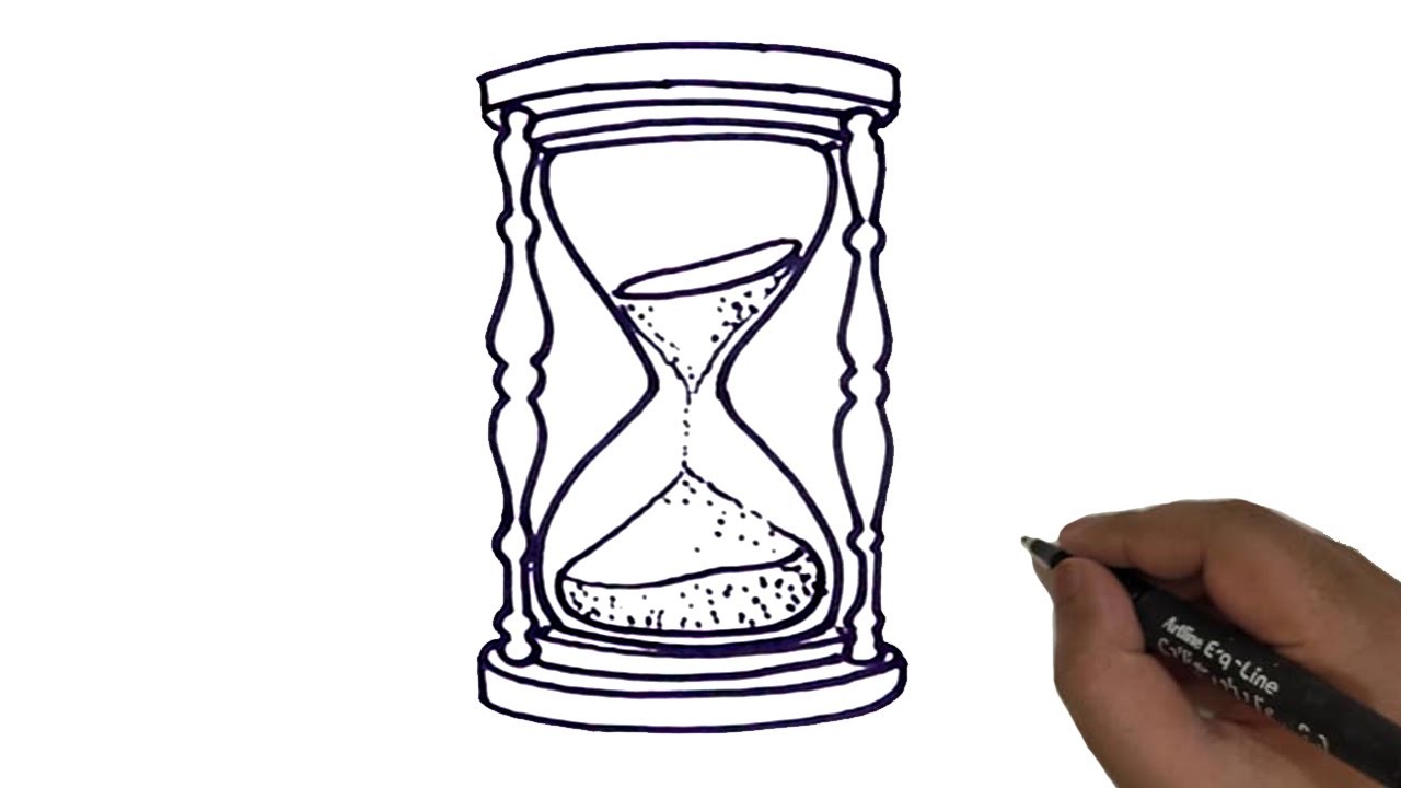 How to draw  Hourglass./ sand clock line drawing lesson.