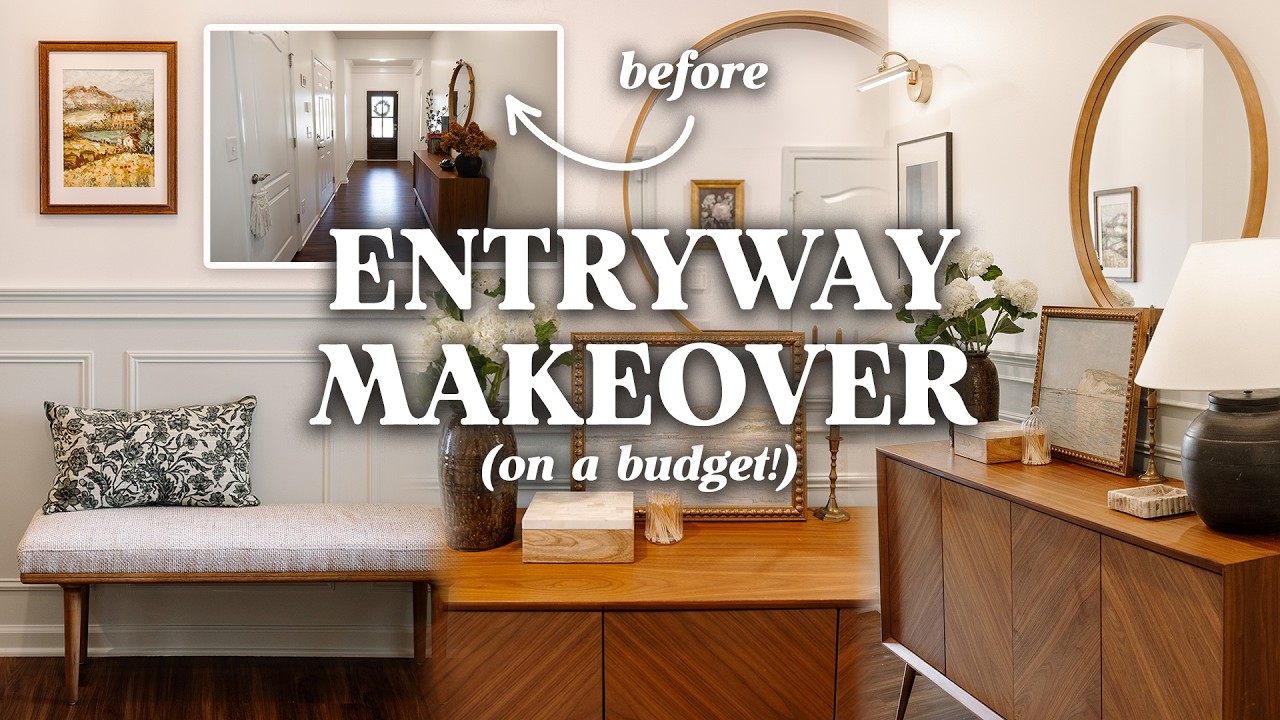 ENTRYWAY MAKEOVER | Hallway Decor Ideas, DIY Trim & Adding Charm (Budget Friendly!)