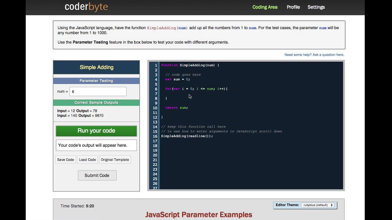 Basic Functions and For Loops on Coderbyte
