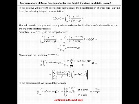 Representations of the Bessel function of order zero