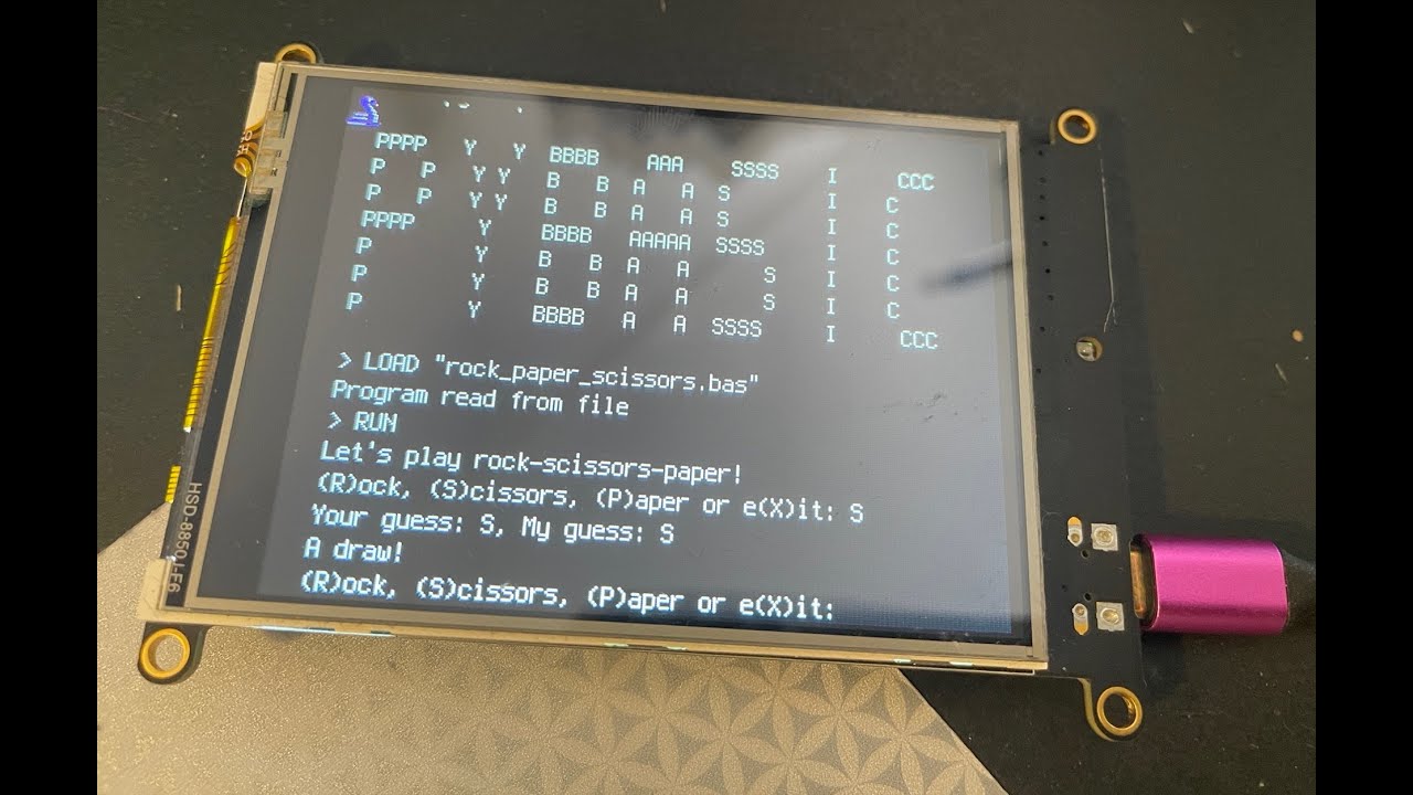 Running PyBasic on a PyPortal using CircuitPython!