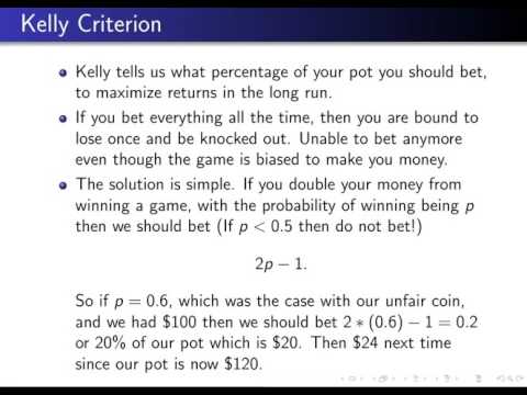The Kelly Criterion – in a nutshell. | Professor Leighton Vaughan Williams