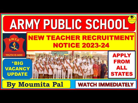 🔥ARMY PUBLIC SCHOOL VACANCY 2023-24 | APS VACANCY NEW NOTIFICATION OUT | APS DELHI VACANCY