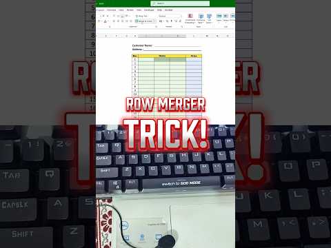 Youβre Wasting Time in Excel β This ONE Shortcut Merges Rows Instantly! #excel #keyboard #shortcut