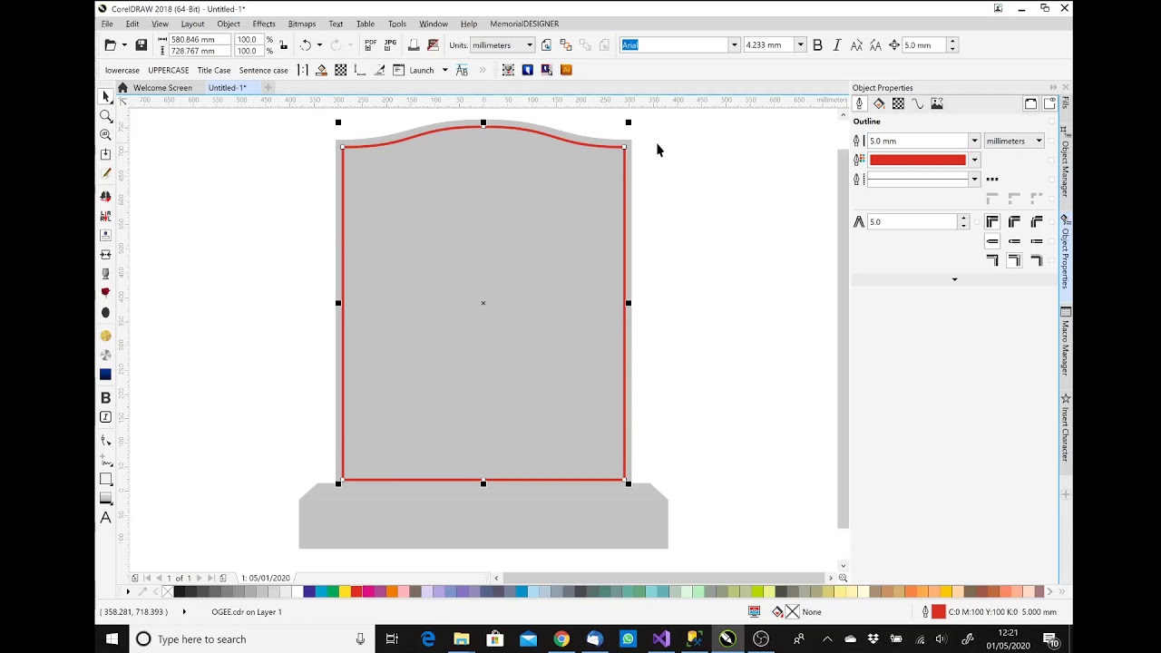 Creating pin lines in Memorial Designer