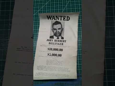 John Dillinger - 1934 Wanted Poster