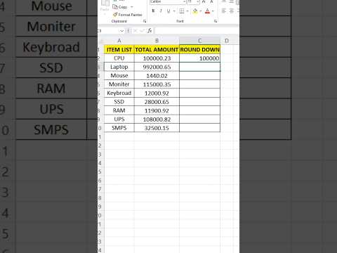 Excel Daily Hacks for Rountdown Formulas 2025! #likeandsubscribe #likesharesubscribe #mbeducation