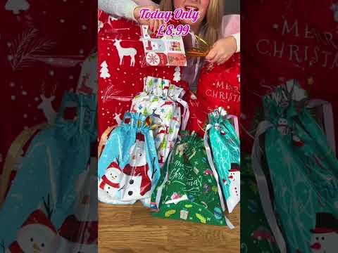 Festive Christmas Gift Bags | Aluminum Foil Santa Packs