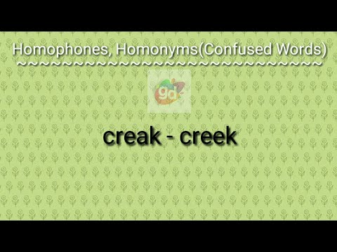 creak-creek Confused Words(Homophones,Homonyms) Meaning with Example||Googul Dictionary||
