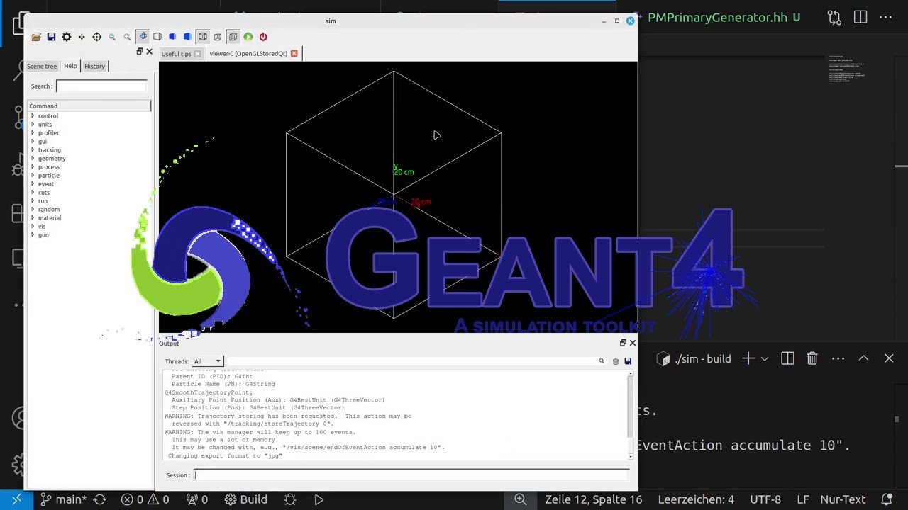 Geant4-11 Tutorial 4: Completing & Testing First Project