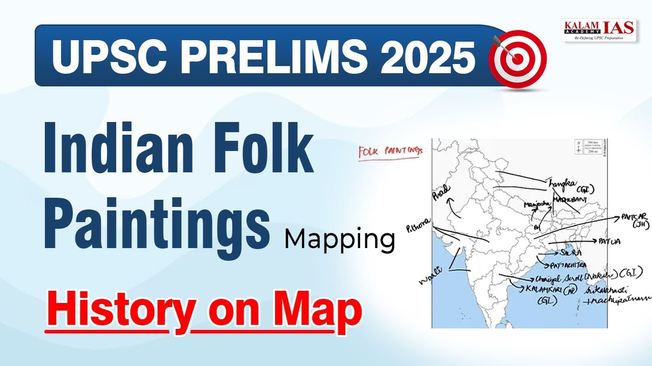 Indian Folk Paintings on Map by Krupa Jain AIR-440, UPSC Topper | UPSC Map Tricks for Prelims