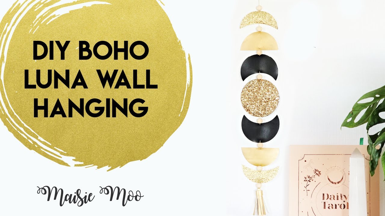 How to make a moon phase wall hanging | DIY Boho wall art by Maisie Moo Design
