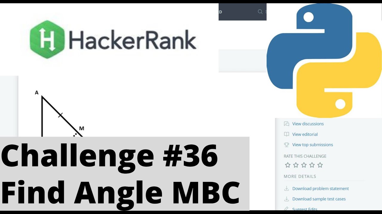 Hackerrank Python | Challenge #36 | Find Angle MBC