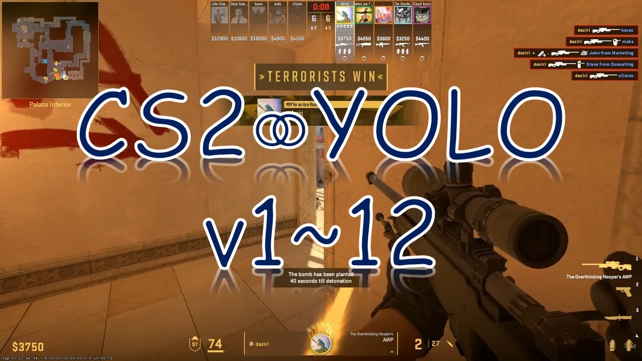 YOLOv1 → YOLOv12 🎥 Side-by-Side 🔢🔢🔢 CS2 Custom Training on 4 Classes (t, ct, t_head, ct_head) 🎯 #cs2