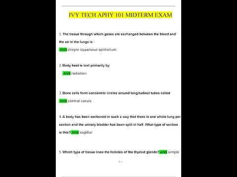 APHY 101 Midterm Exam Questions and Answers 2024 2025 100% Verified Answers