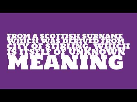 What is the origin of the name Sterling?