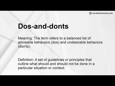 Dos-and-donts Meaning