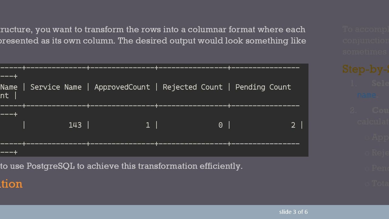 Transforming Rows into Columns in Postgres Using Crosstab