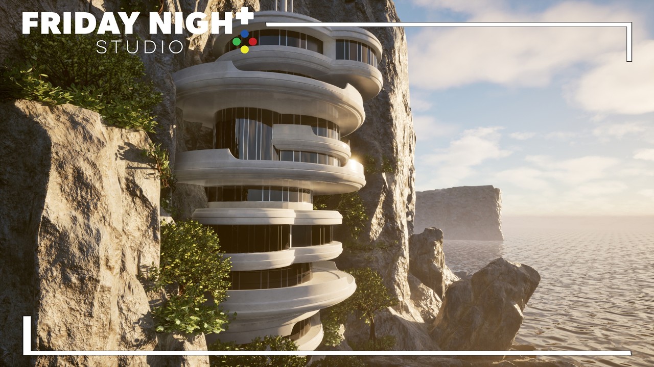 Futuristic Cliffside Habitat – Modular Sci-Fi Environment