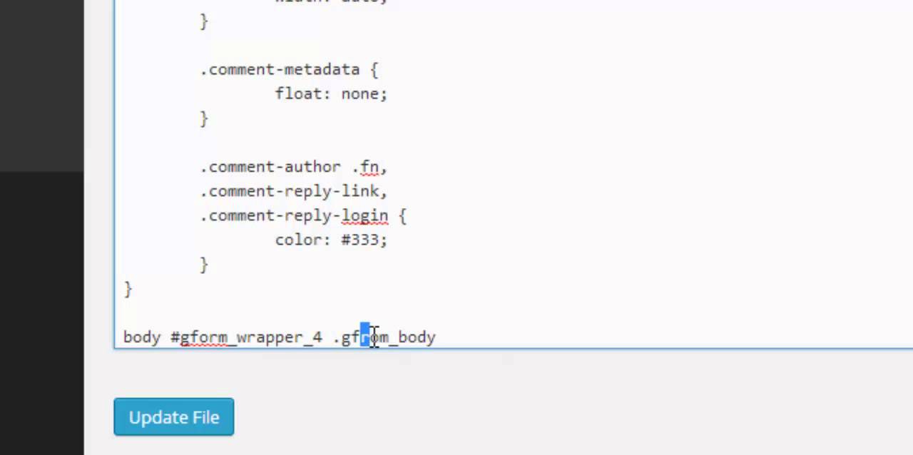 How to format the input field container in Gravity Forms