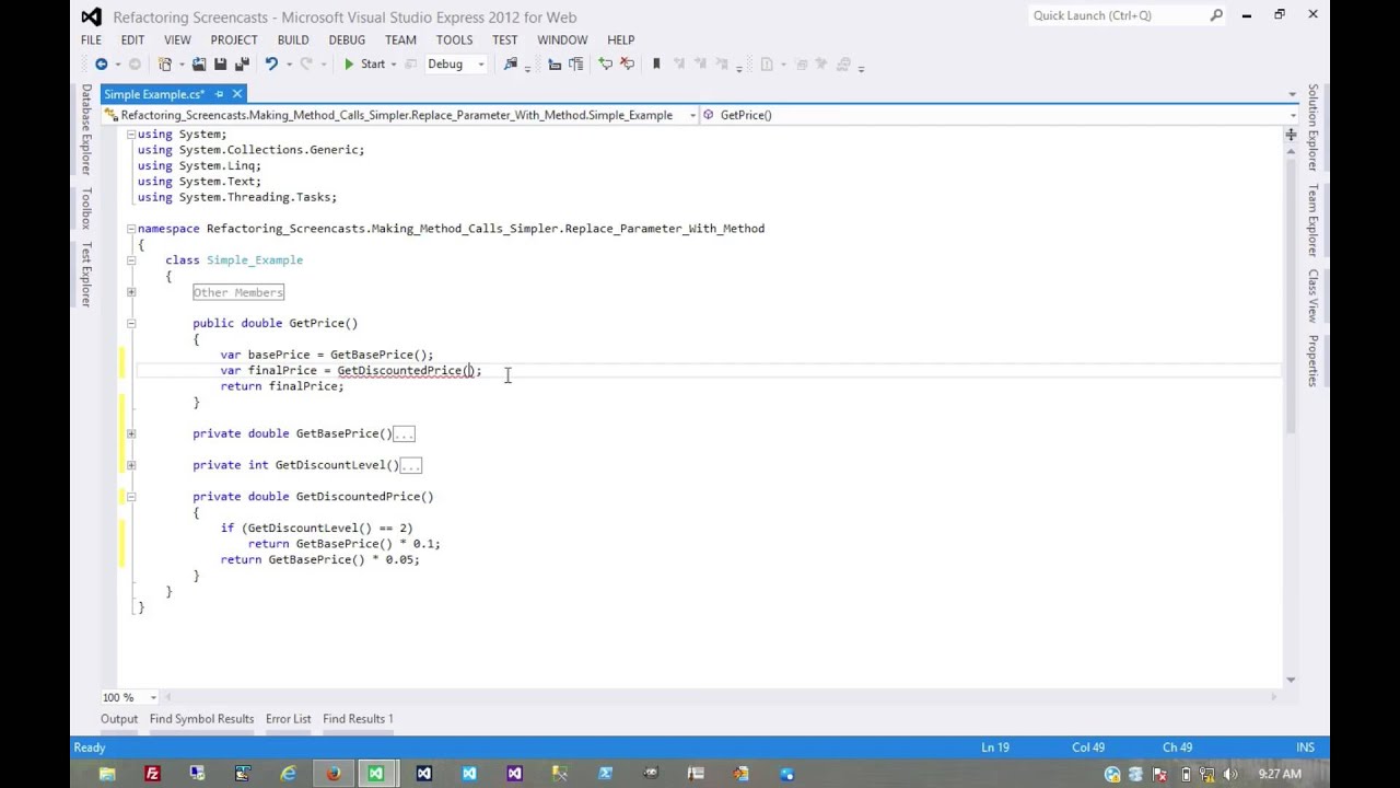 Replace Parameter With Method