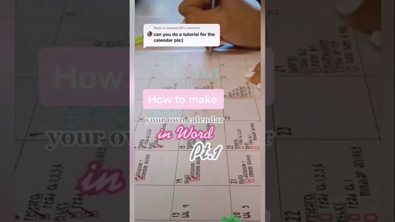 How to make your own calendar .. !