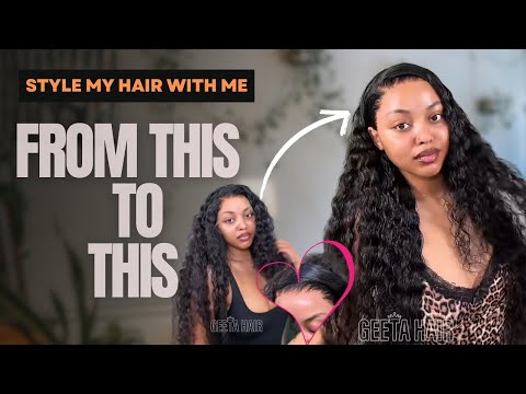 How to install my hair and style my hair ft GEETA HAIR #wigtutorial #curlyhair