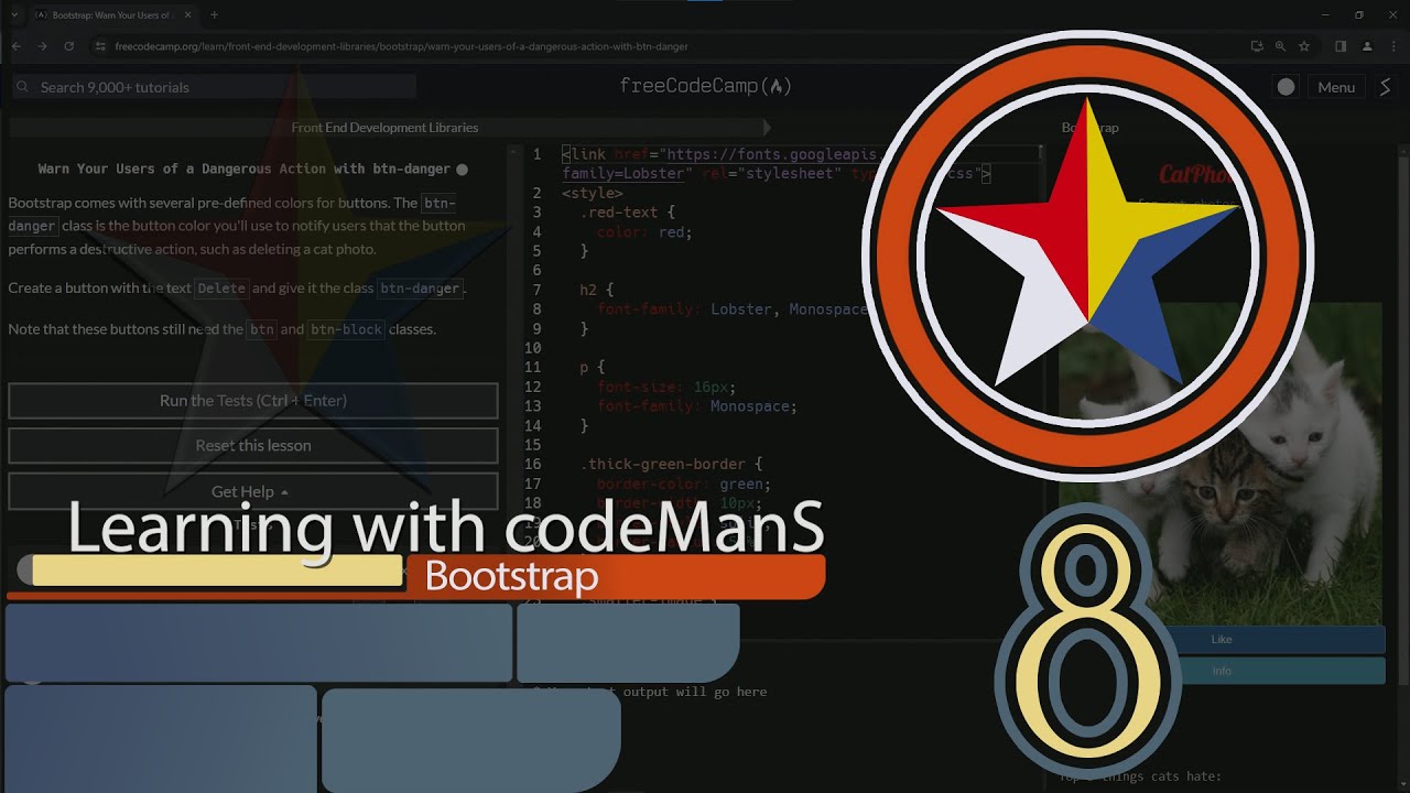Warn Your Users of a Dangerous Action with btn-danger | Bootstrap | freeCodeCamp