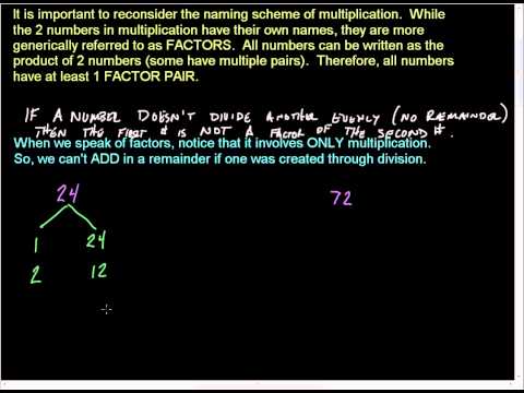 Factorizations Factor Pairs