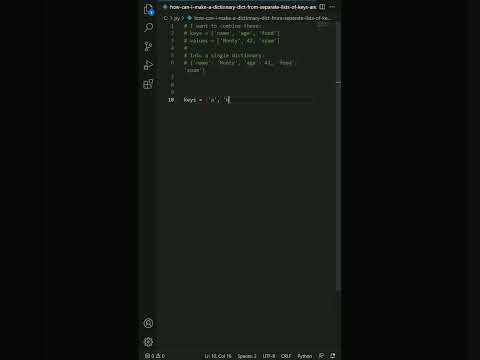 python - How can I make a dictionary (dict) from separate lists of keys and values?