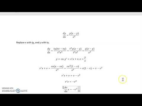 solving 1st order homogeneous differential equations