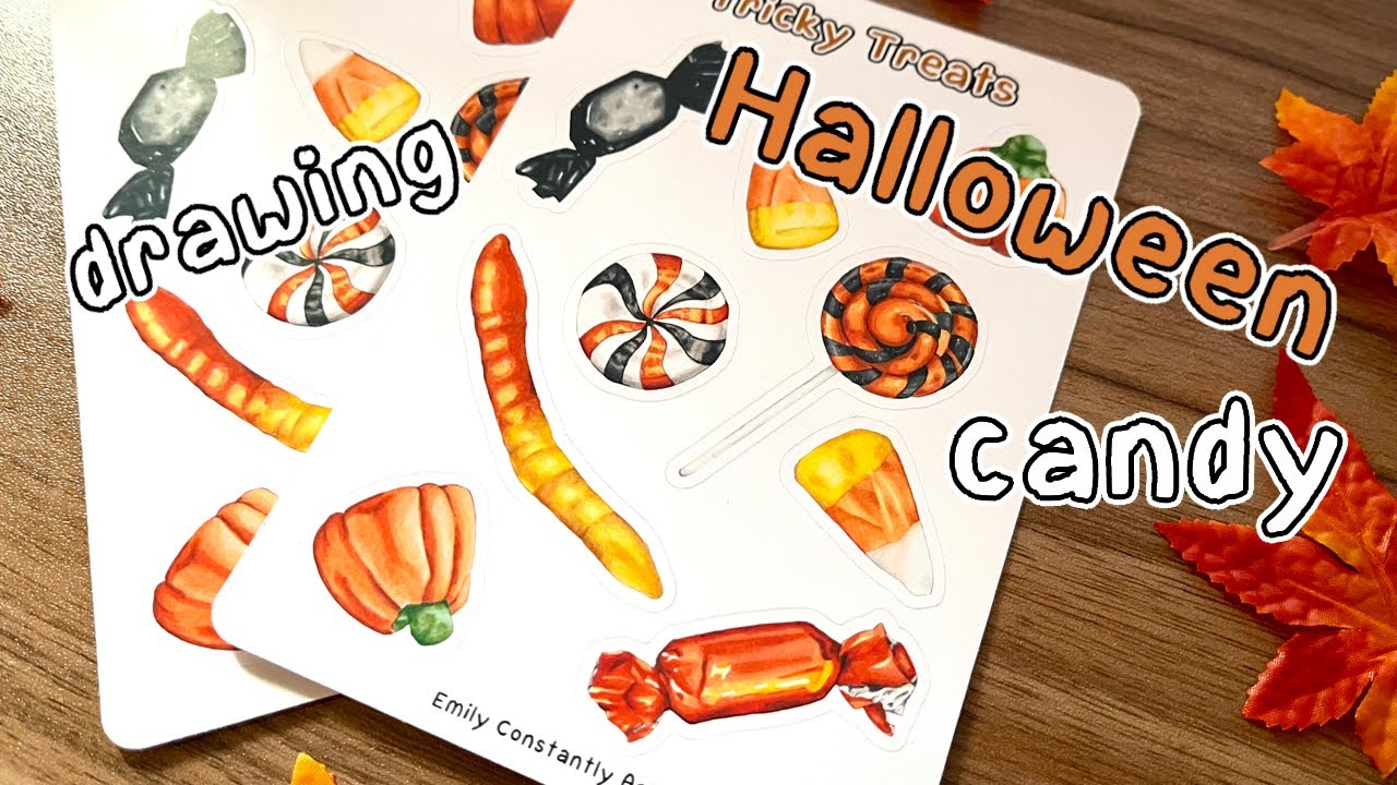 Drawing Halloween Candy for a Sticker Sheet! | Alcohol Marker Art