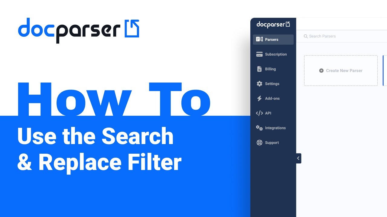 Docparser Academy: How to Use the Search and Replace Filter