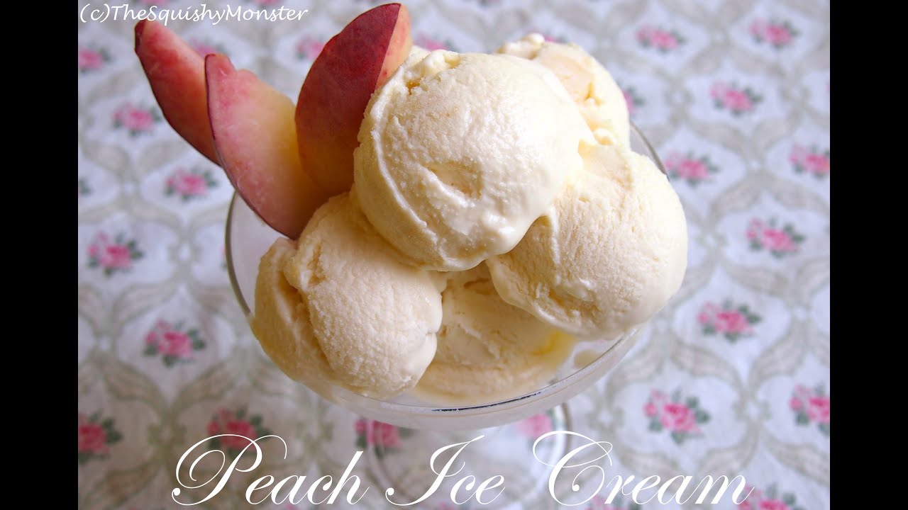 EASY 3 Ingredient Peach Ice Cream Recipe - No Machine or Churning!