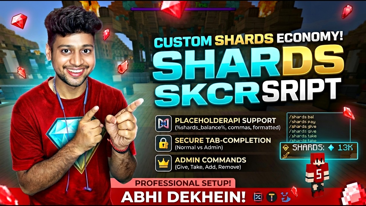 How To Add Shards Money System In Minecraft Server | Minecraft Custom Currency Tutorial | Shards