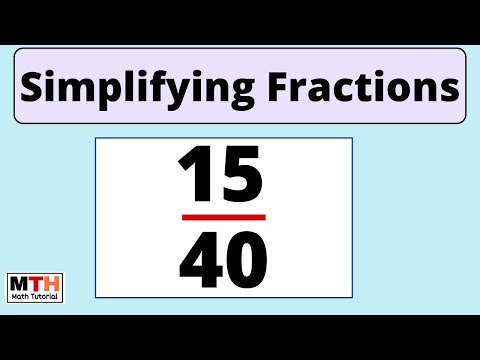 Simplifying the fraction 15/40 | 15/40 Simplified