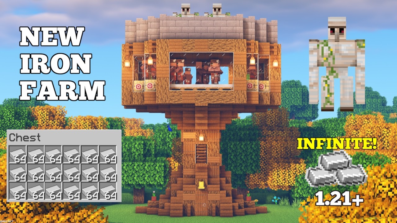 Minecraft | How to build an Iron Farm 1.18 - 1.19 (Bedrock and Java ...