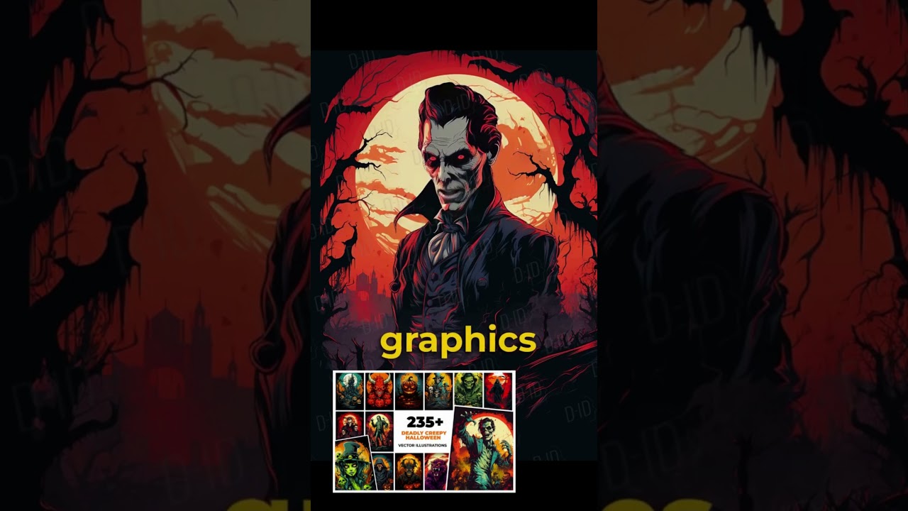 Deadly Creepy Halloween Vector Illustration Set