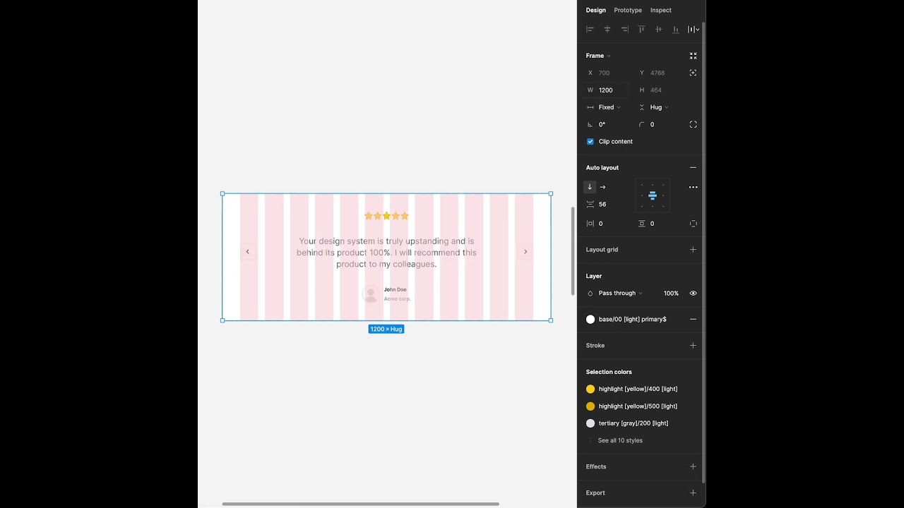 Responsive Testimonials Component in Figma