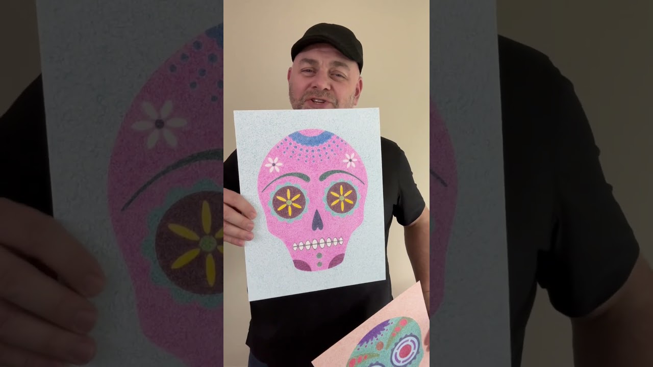 “Calavera 1” & “Calavera 2” by Troy Thomas : ballpoint ink drawing : sugar skull : #shorts