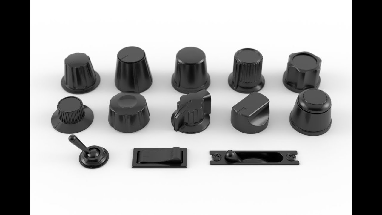 Audio Knobs 3D Models Set #1