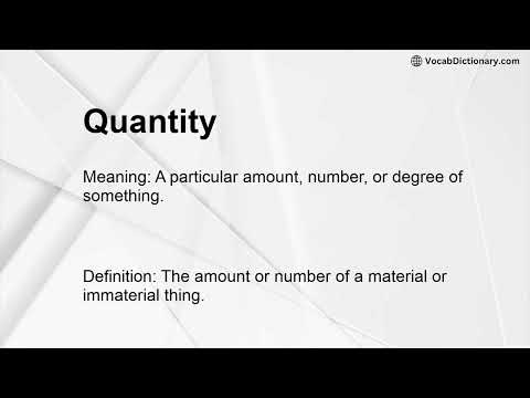 Quantity Meaning