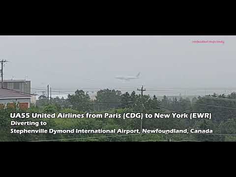 UA55 Diverted to Stephenville Dymond International Airport Newfoundland Canada