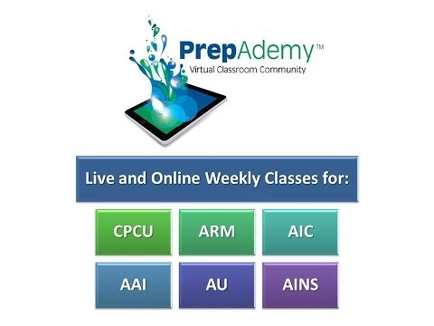 PrepAdemy Online Classes for CPCU, ARM, AIC, AINS, AU and AAI