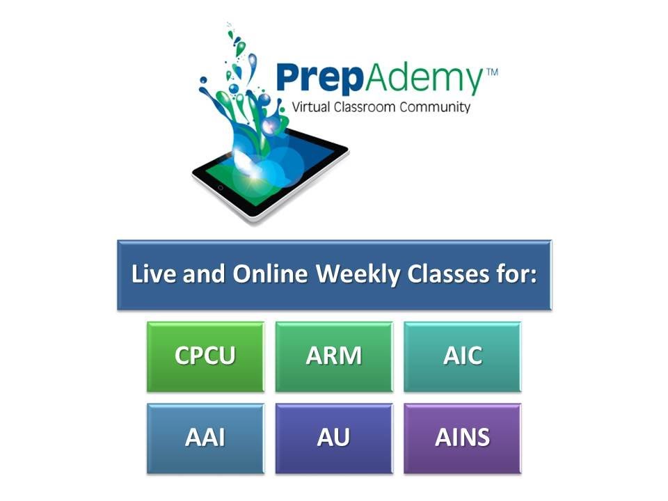 PrepAdemy Online Classes for CPCU, ARM, AIC, AINS, AU and AAI