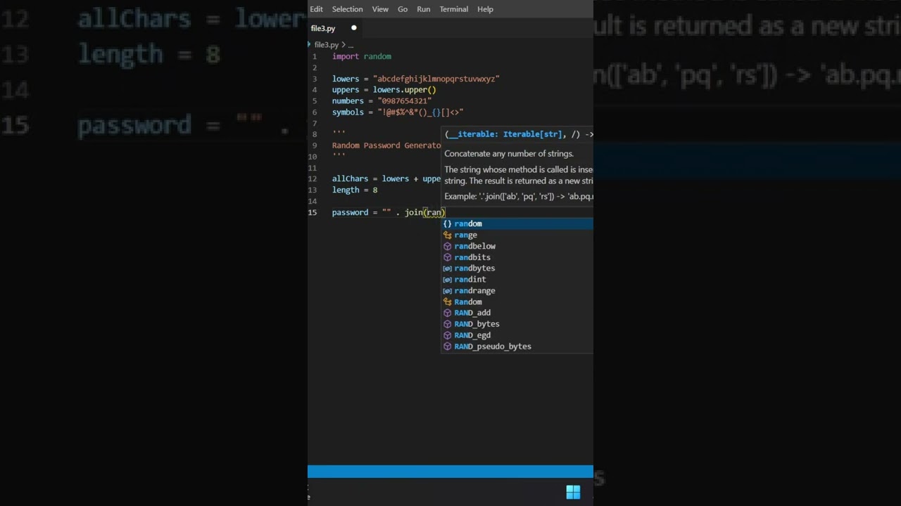 Random Password Generator in Python