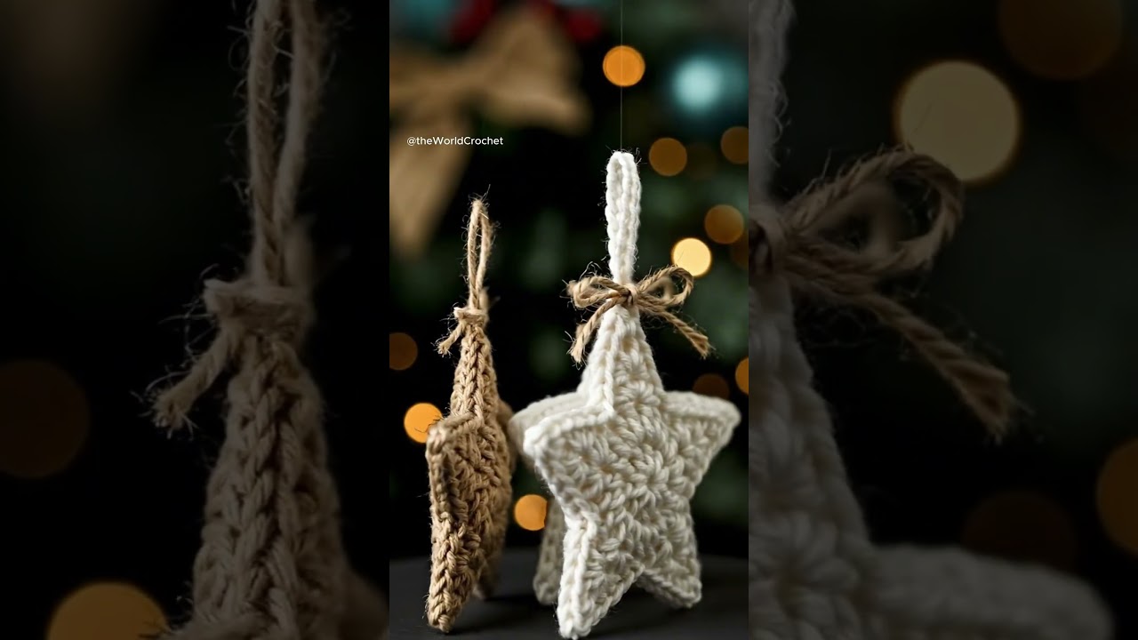 Crochet Star PatternFree crochet star ornament pattern 🌟 Perfect for Christmas or cozy decor!