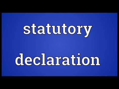 Statutory declaration Meaning