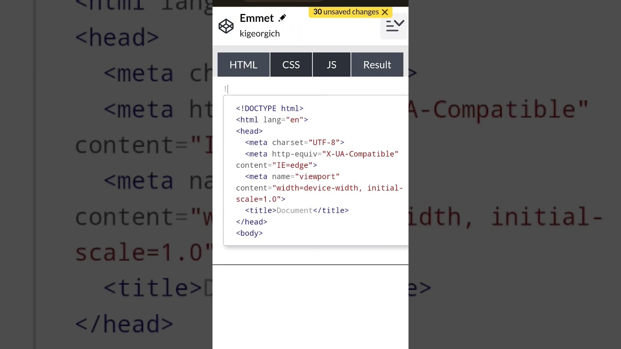 html | Plugin Emmet HTML | Codepen