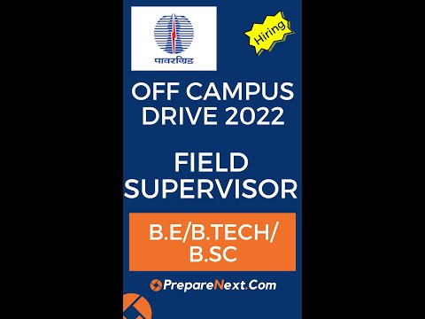 Field Supervisor | Powergrid Recruitment 2022 | Across India